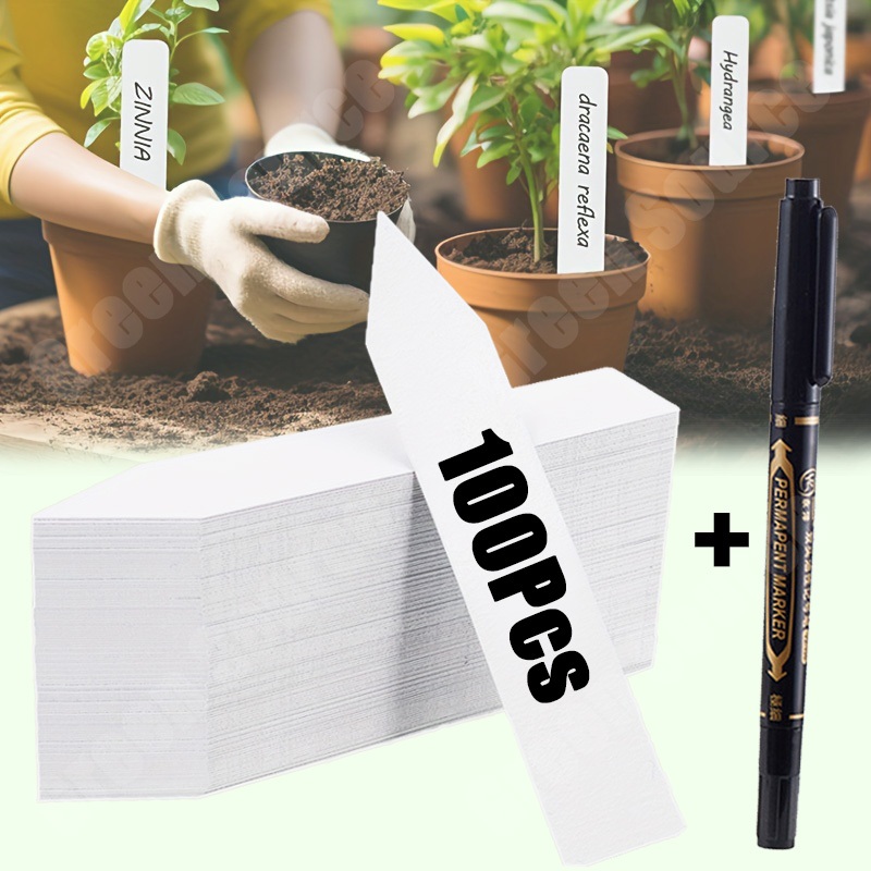 100Pcs Plant Plug-in Labels PVC Plant Tag Waterproof Sign Sorting Tool ...