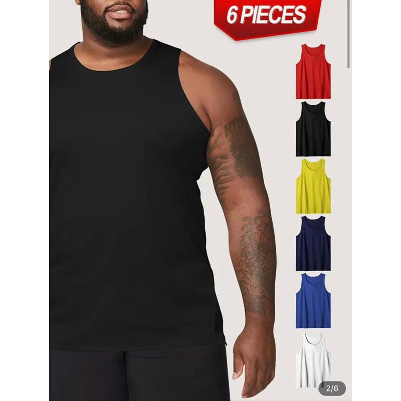 ( BUNDLE OF 6 PCS ) BIG SIZE Plain Summer Sando for Men Pambahay Mens ...