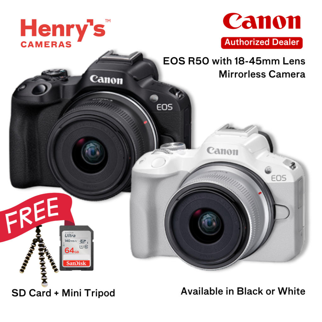 Canon EOS R50 with 18-45mm Kit Mirrorless Digital Cameras RF Mount ...