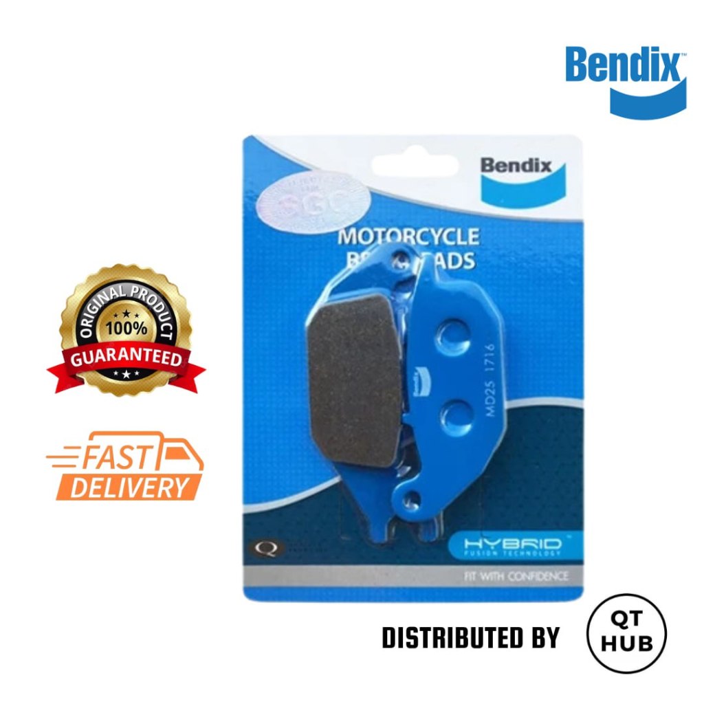 Bendix Motorcycle Brake Pads Rear For Suzuki Raider 150 Carb (Md25 ...