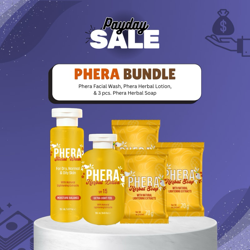 PHERA FAST WHITENING BUNDLE ( 3pcs soap, 1 lotion, 1 facial wash ) | Shopee Philippines
