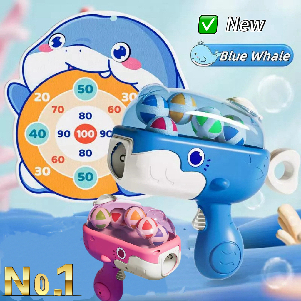 Whale-themed Sticky Ball Shooting Toy Target Practice Kids Interactive ...