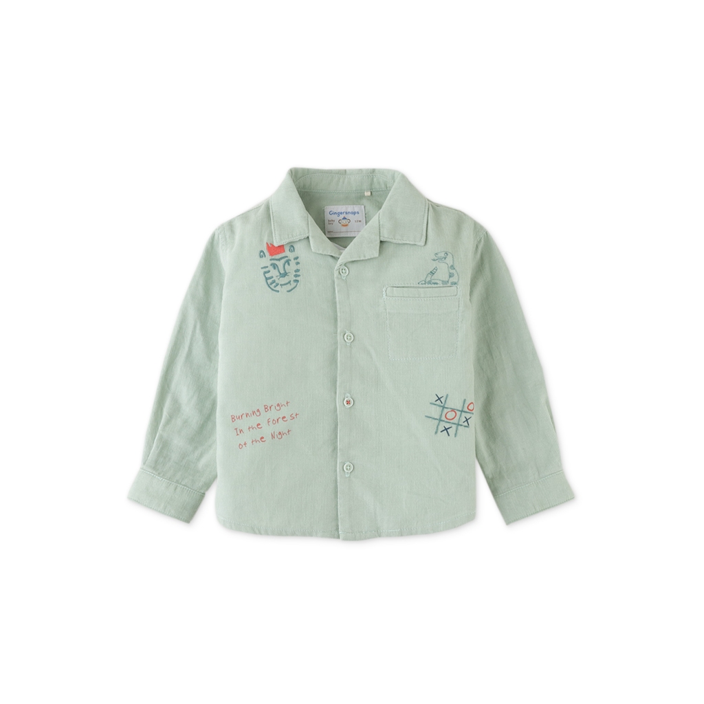 Gingersnaps Baby Boys Hey Tiger Embro Fine Cord Shirt | Shopee Philippines