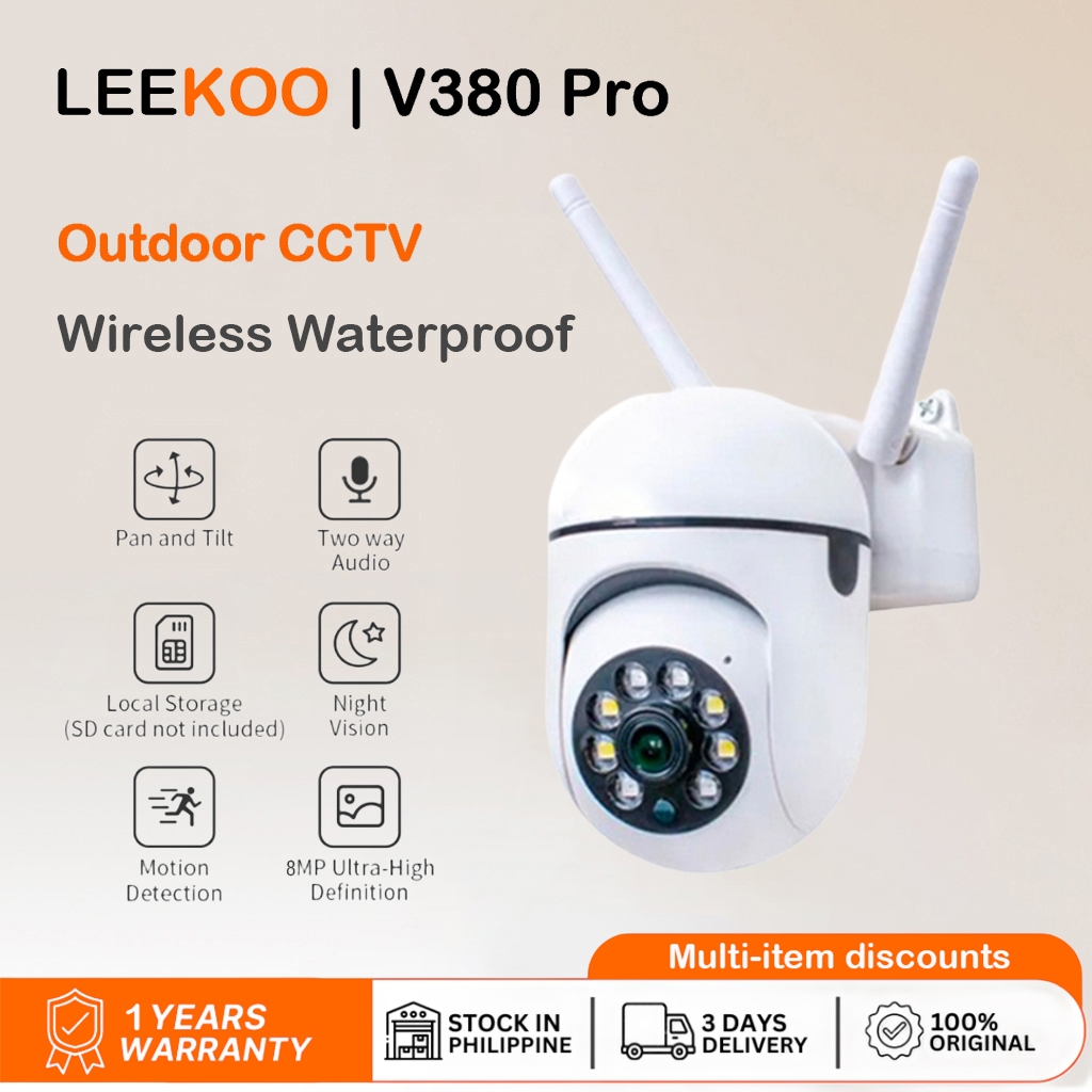 V380 5G Outdoor CCTV 8MP Camera Motion Detection HD Night Vision Wireless Waterproof IP Camera ...