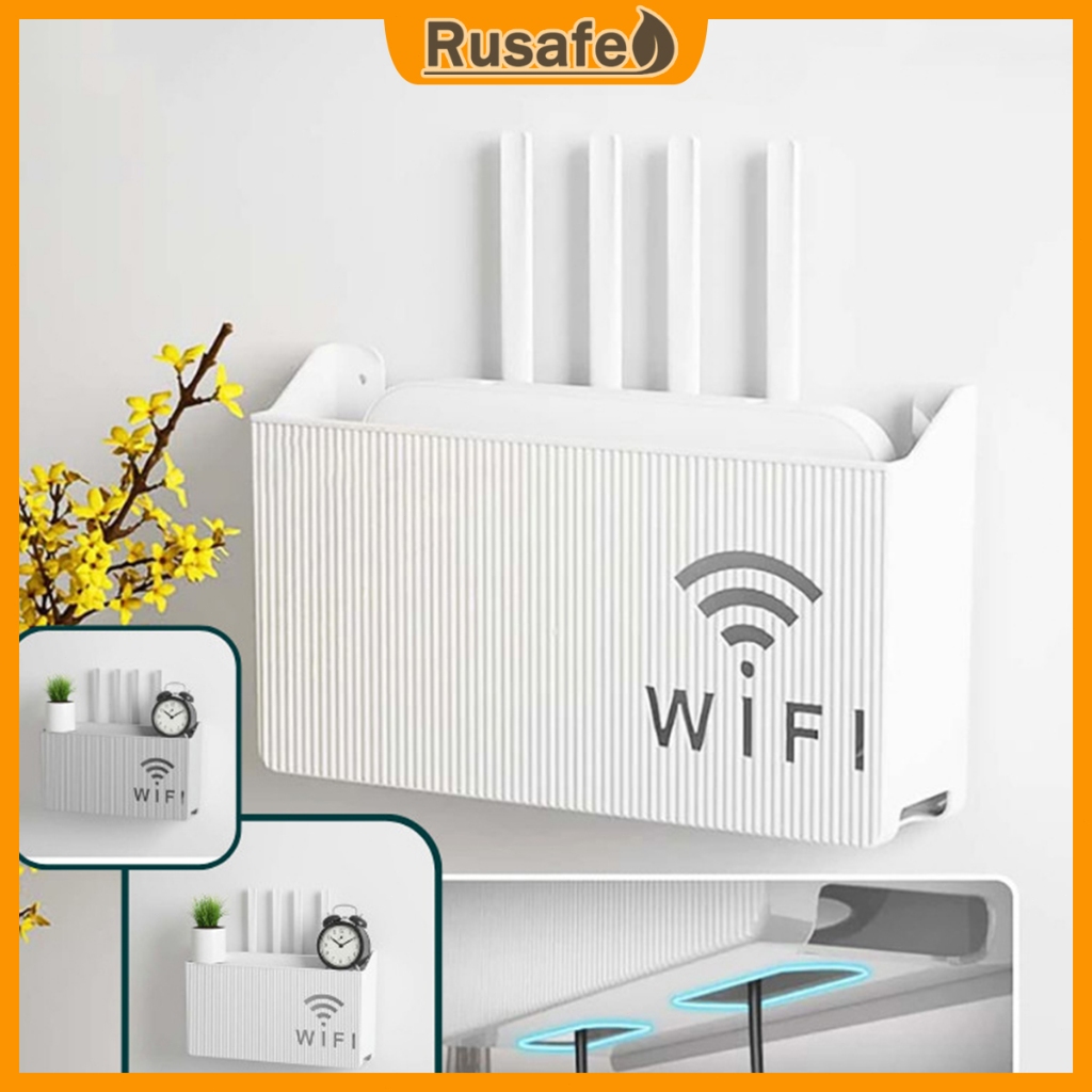 Multi-purpose Wall Mounted WIFI Router Storage Box Plastic Breathable ...