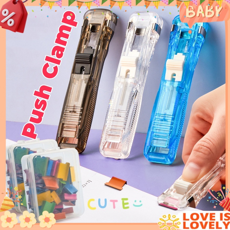 Portable Push Clamp Handheld Push Clip Exam Paper Clipper Reusable ...