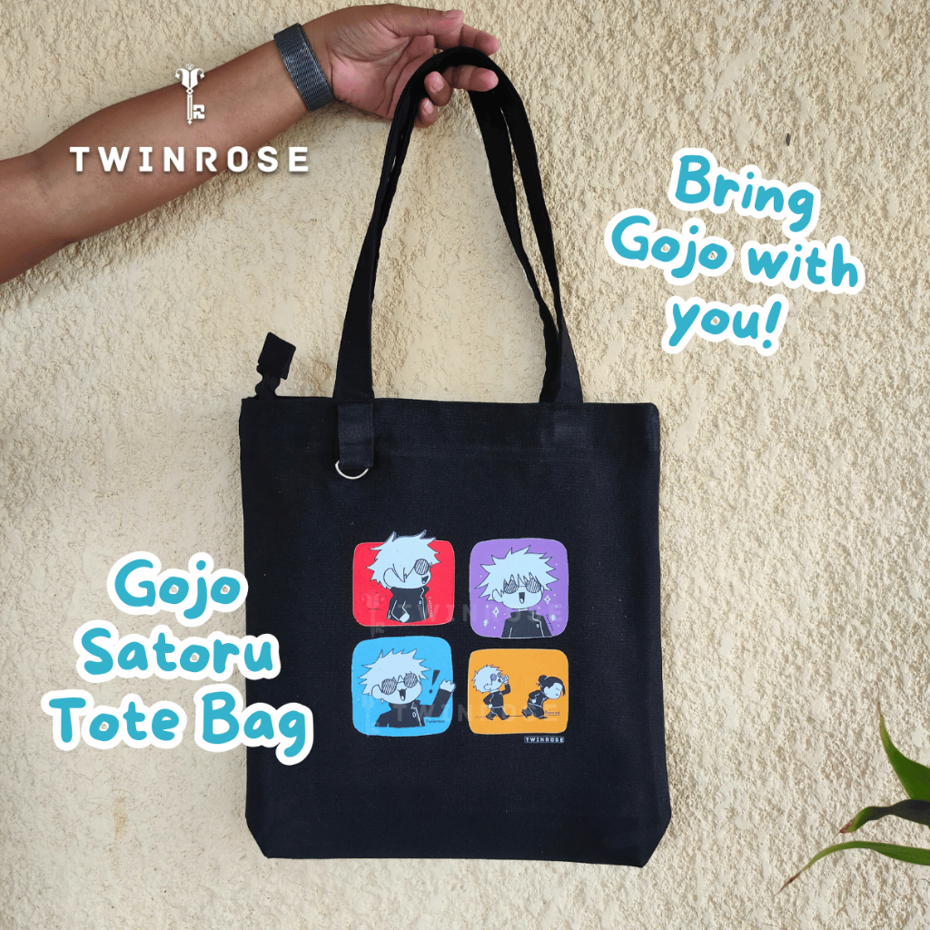 Gojo Satoru Black Tote Bag - Jujutsu Kaisen Collection JJK Fanmade ...
