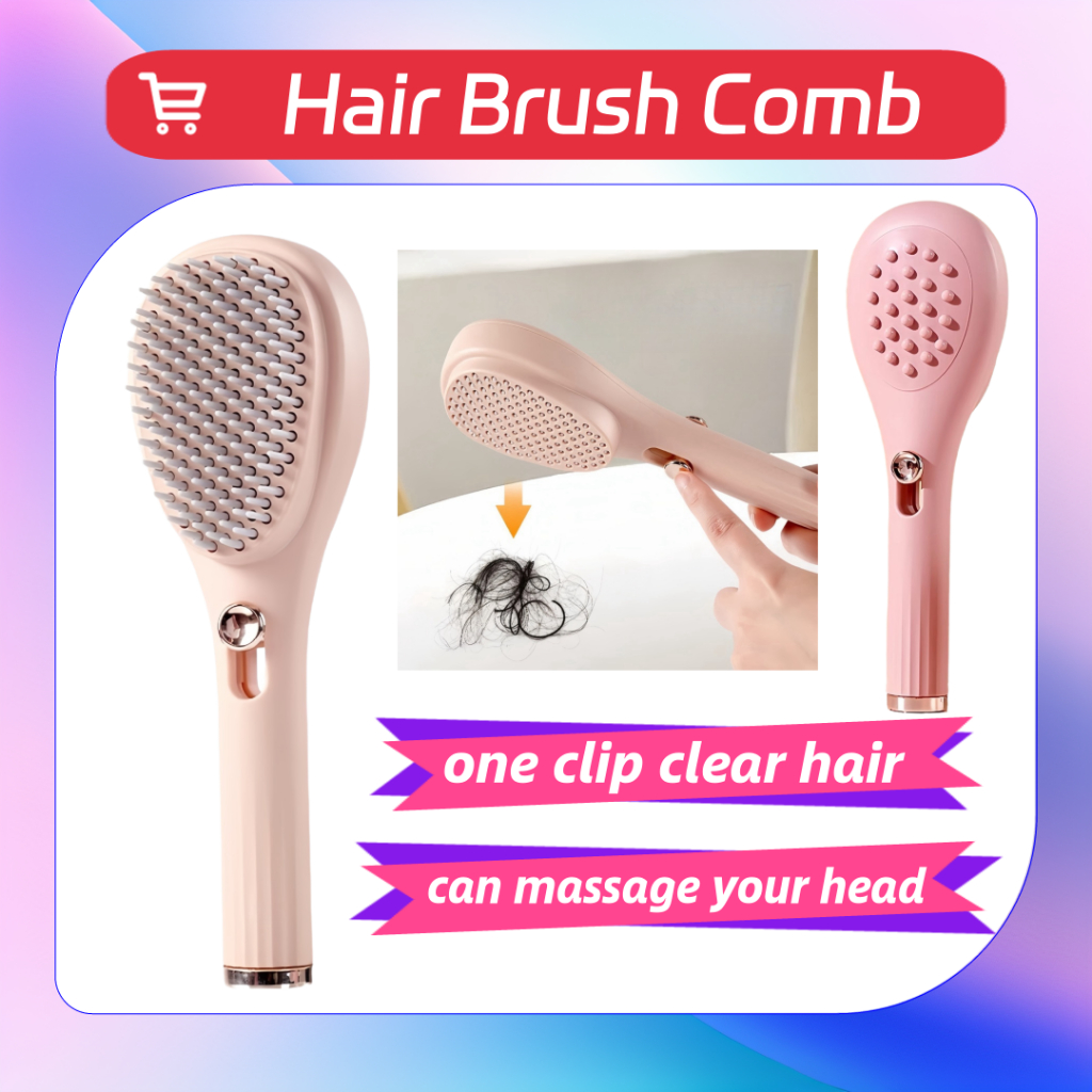 Retractable Hair Comb Self Cleaning Hair Brush Comb Massage Scalp Anti ...