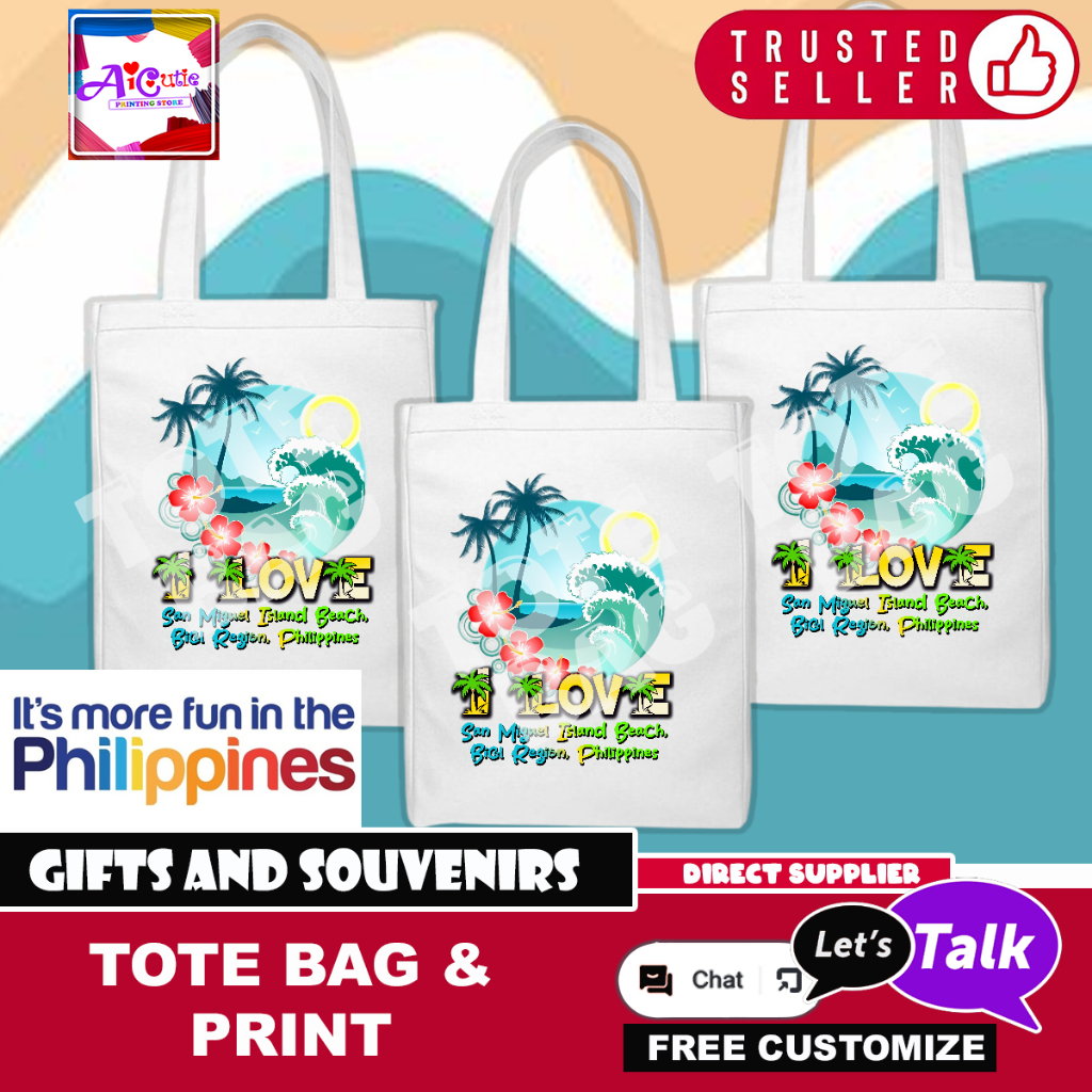 I LOVE San Miguel Island Beach, Bicol Region, Philippines TOTE BAG ...