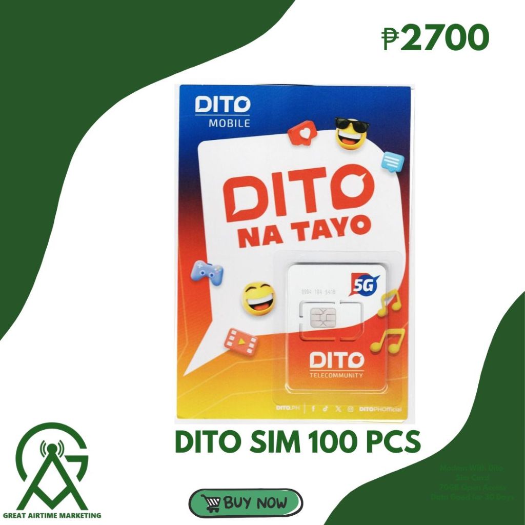 DITO SIM -100PCS/PACK (₱27/PC) | Shopee Philippines