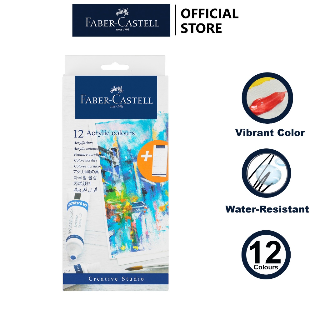 Faber-Castell Creative Studio Acrylic Colors 12 colors 20ml (379212 ...