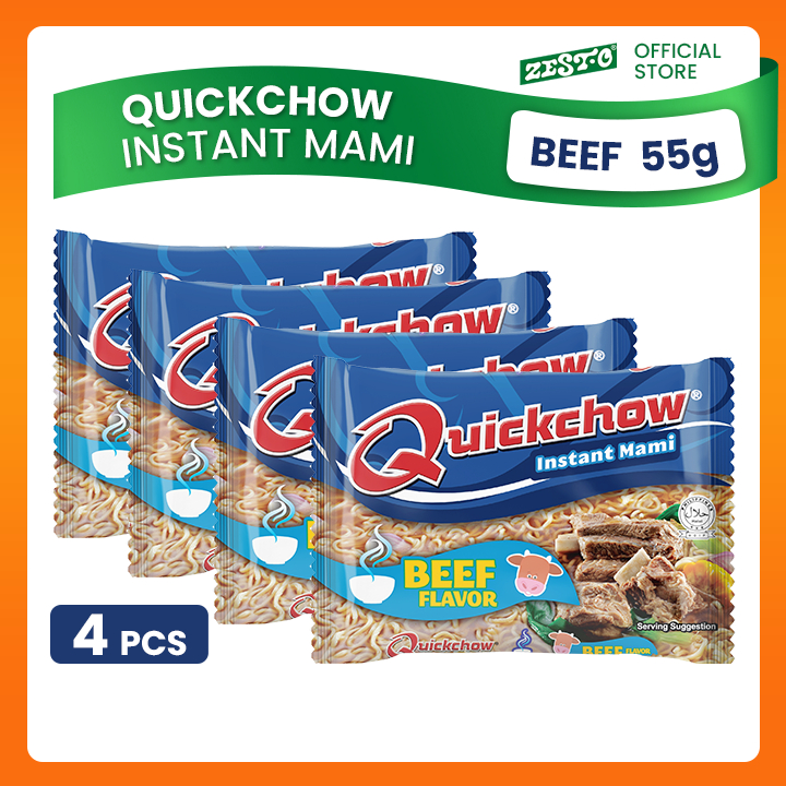 Quickchow Instant Mami Beef (4 x 55g) | Shopee Philippines