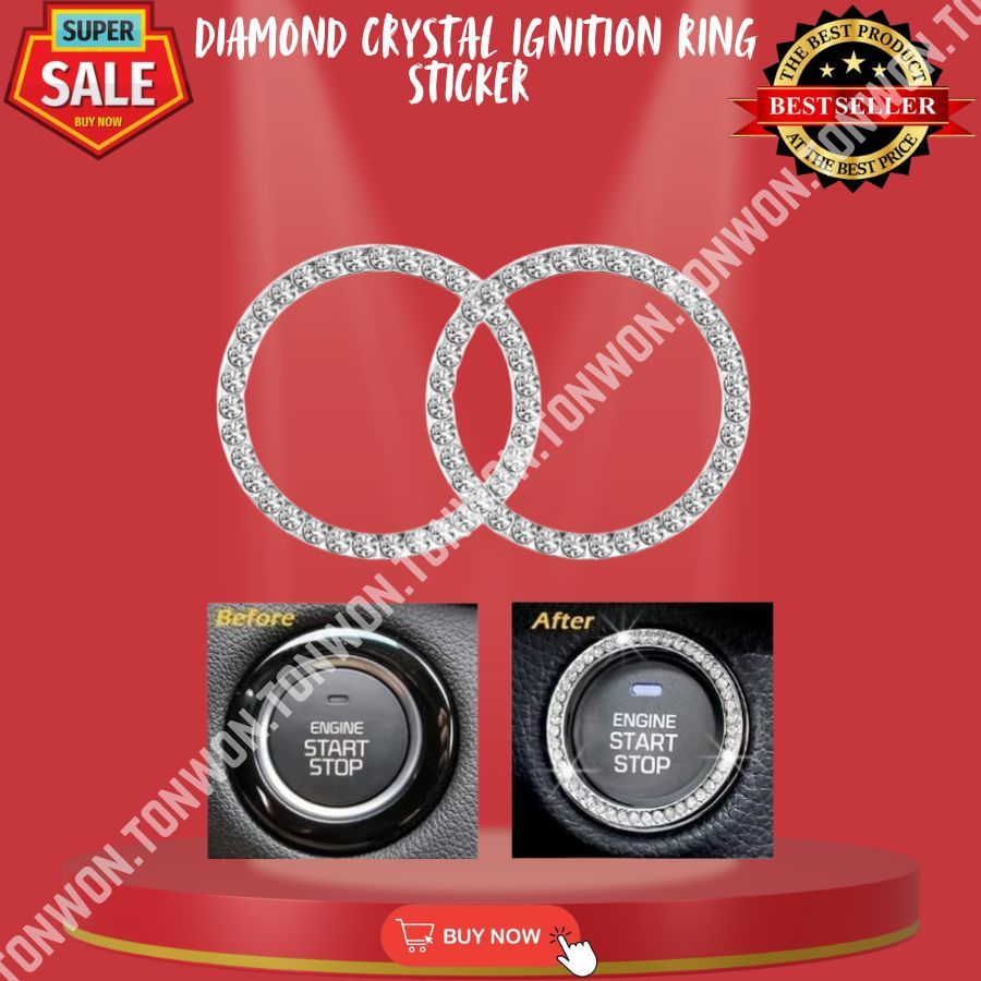One Click Start Button Decoration Ring Hand Set, Diamond Crystal ...