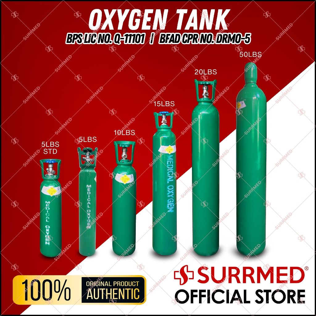 SURRMED Medical Oxygen Tank with Content (5, 10, 15, 20 lbs.) | Shopee ...