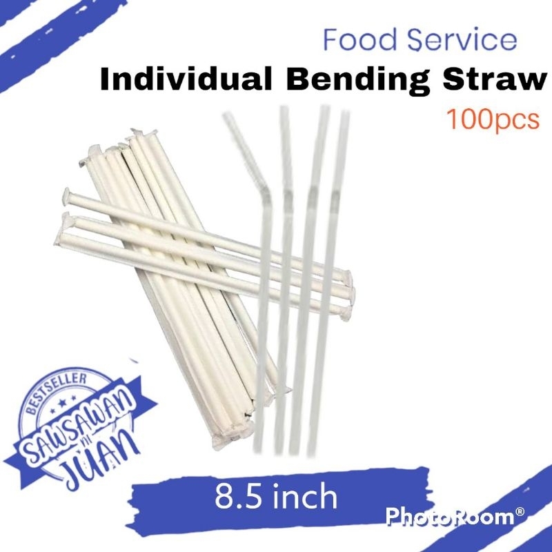 Individual Bending Thin Straw Individually pack for Shakes, Milktea ...