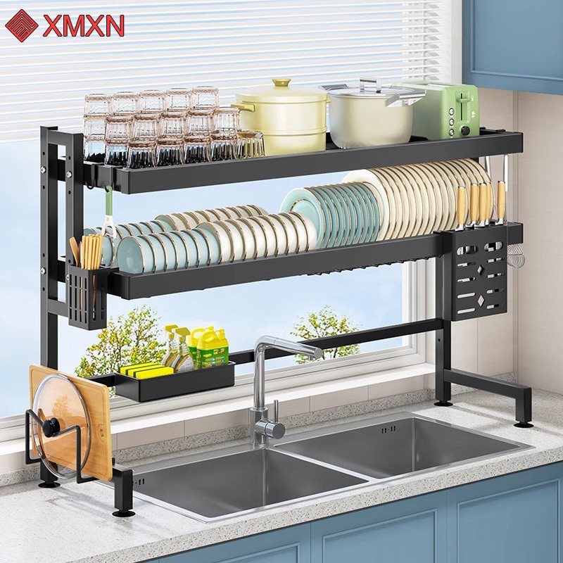 XMXN 1/2 Layers Over Sink Dish Drainer Rack Dish Rack Organizer Dish ...