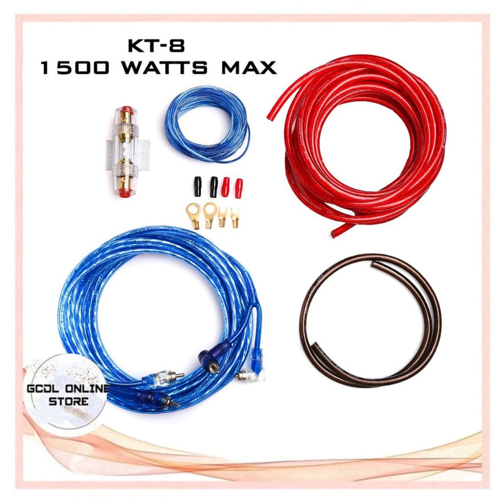 KT-8 8GA Subwoofer Amplifier AMP Wiring Fuse Kit Speaker RCA Cable ...