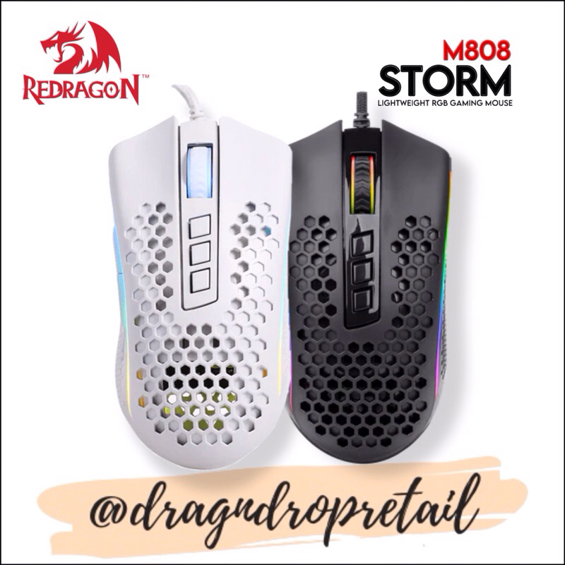 Redragon STORM Honeycomb RGB Gaming Mouse, 85g Ultralight Shell for ...