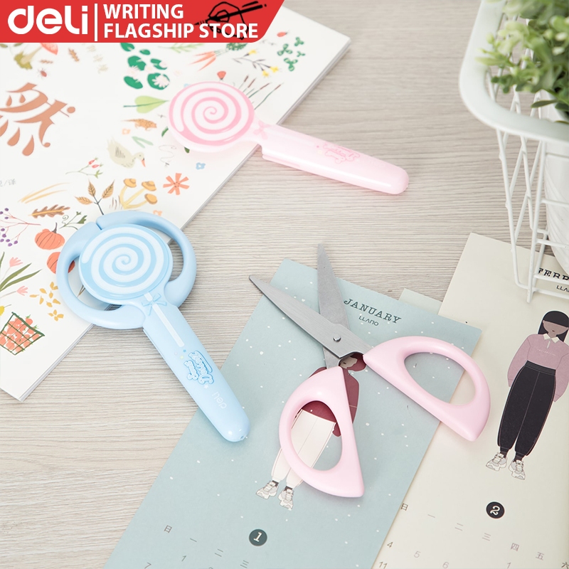 Deli Cartoon Scissors Mini Safety Handmade Scissors Rounded Blade Tip ...