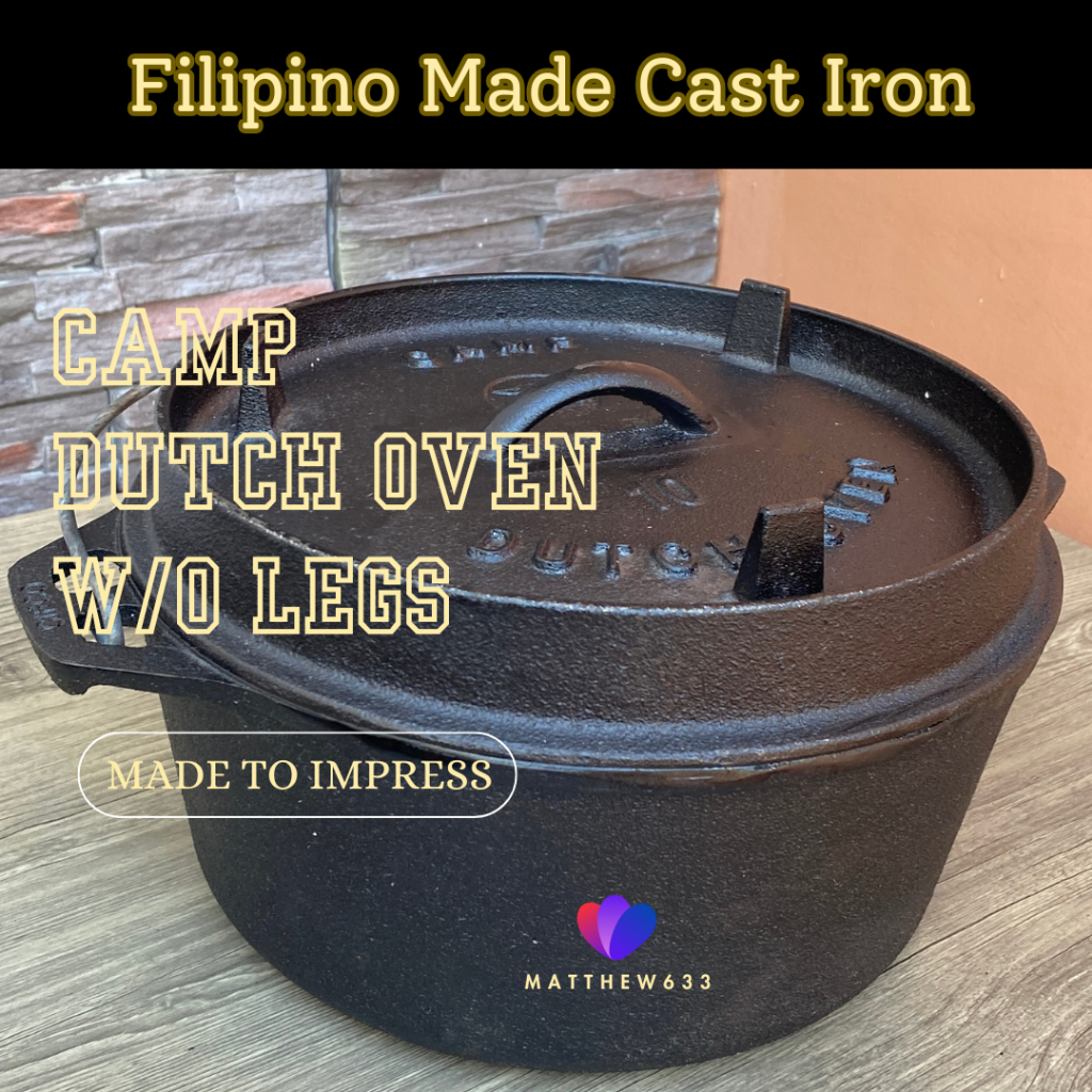 Filipino Made Cast Iron Camp Dutch Oven without legs Kitchenware ...