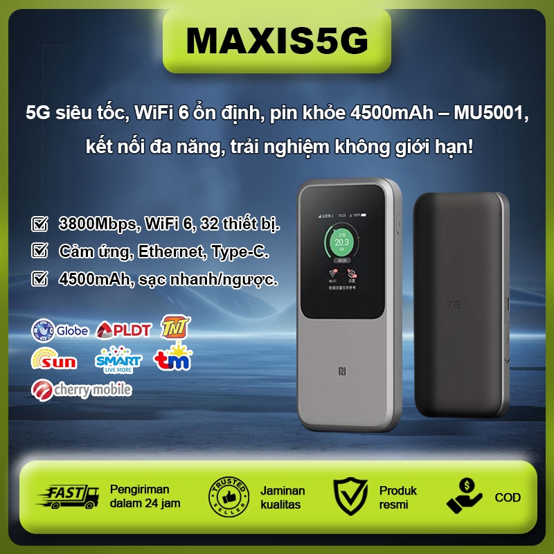 ZTE MU5120 U50 Pro/Max 5G MIFI Portable Hotspot WIFI 6 (5G 2.7Gbps ...