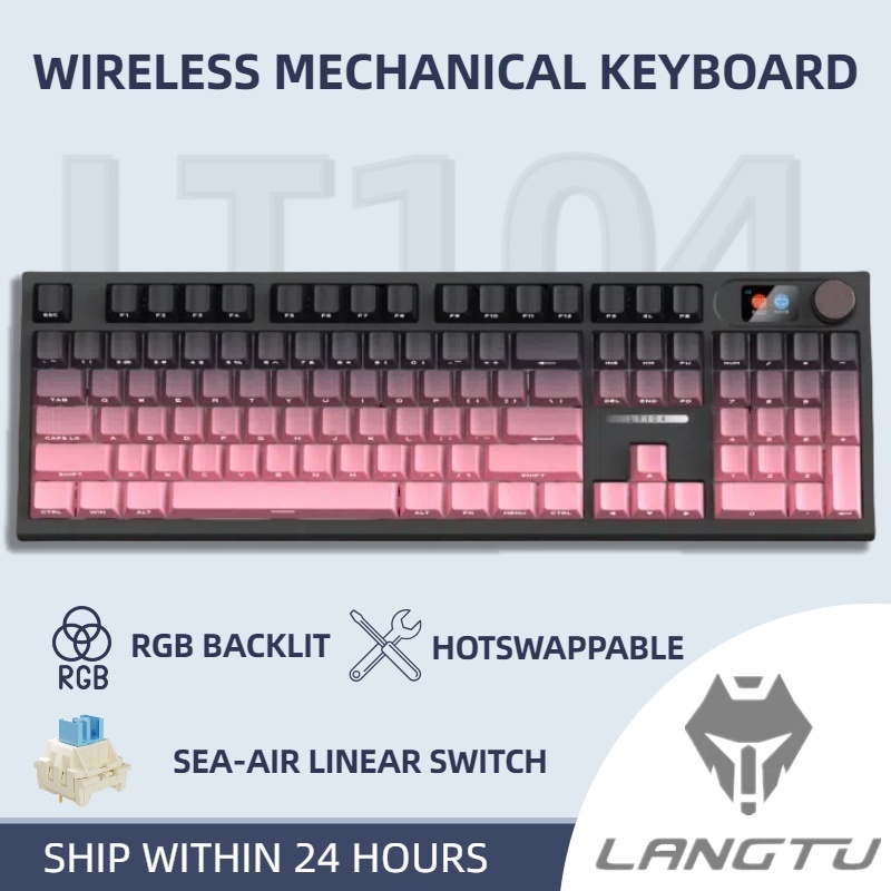 LANGTU LT104 Upgrade Side Lettering PBT Keycaps LT104 3Mode Wireless ...