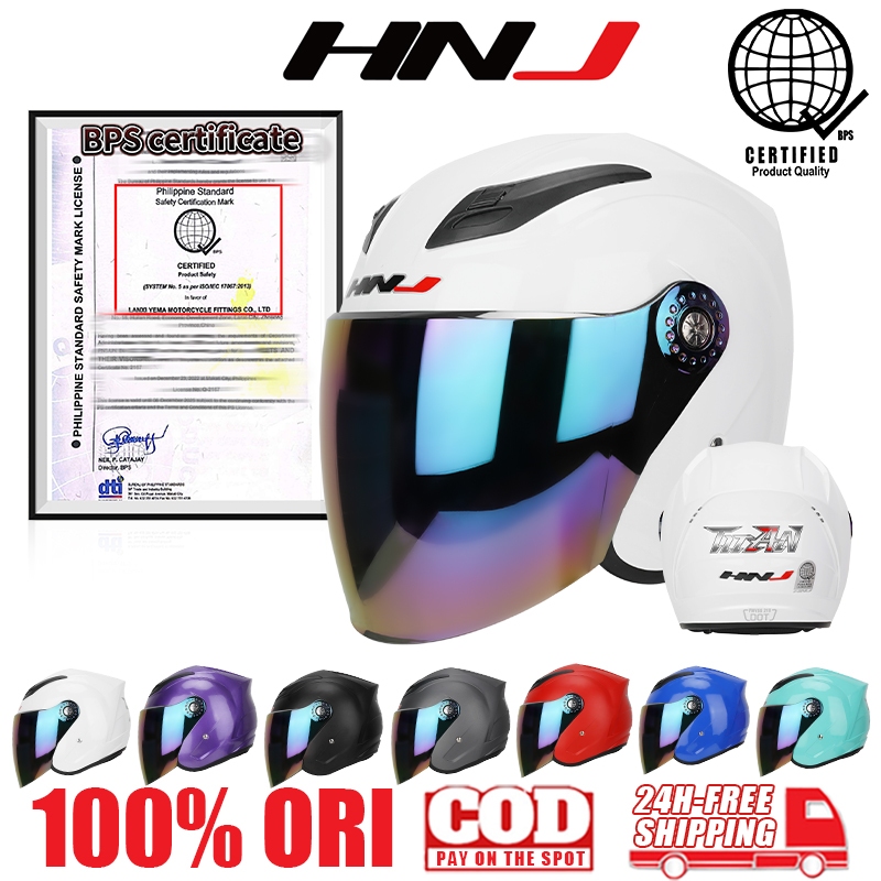 𝐖𝐈𝐓𝐇 𝐈𝐂𝐂 HNJ A4 Motorcycle Helmet Half Face Helmet For Woman Man Open ...