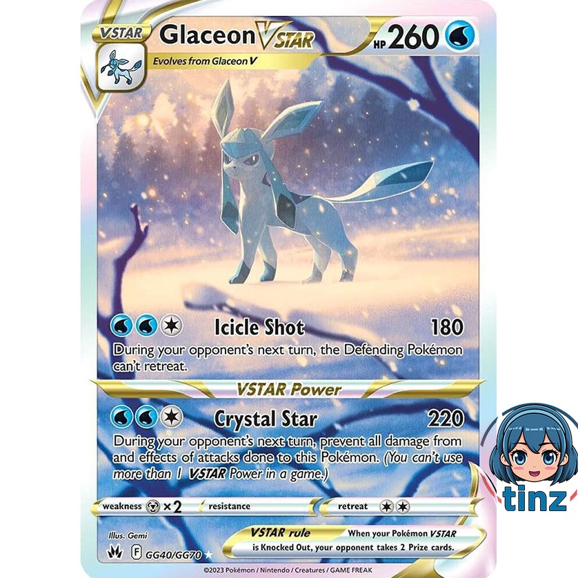 Glaceon VSTAR - GG40/GG70 - Ultra Rare Pokémon Crown Zenith: Galarian ...