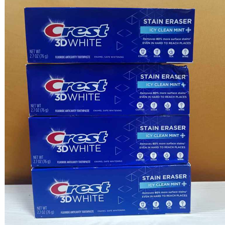 Crest 3D White Stain Eraser Teeth Whitening Toothpaste, Polishing Mint ...