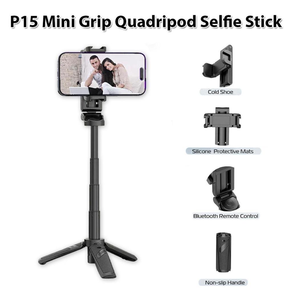 P15 Mini Selfie Tripod Stick Extendable Grip Phone Tripod with ...