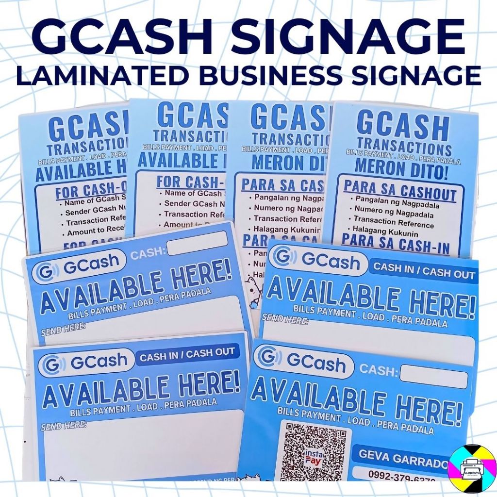 GCash Cash-in Cash-out Rates | GCASH LAMINATED SIGNAGES | GCASH ...