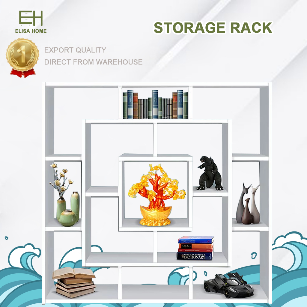 (COD)Living room bookshelf,storage compartment,living room rack,White ...