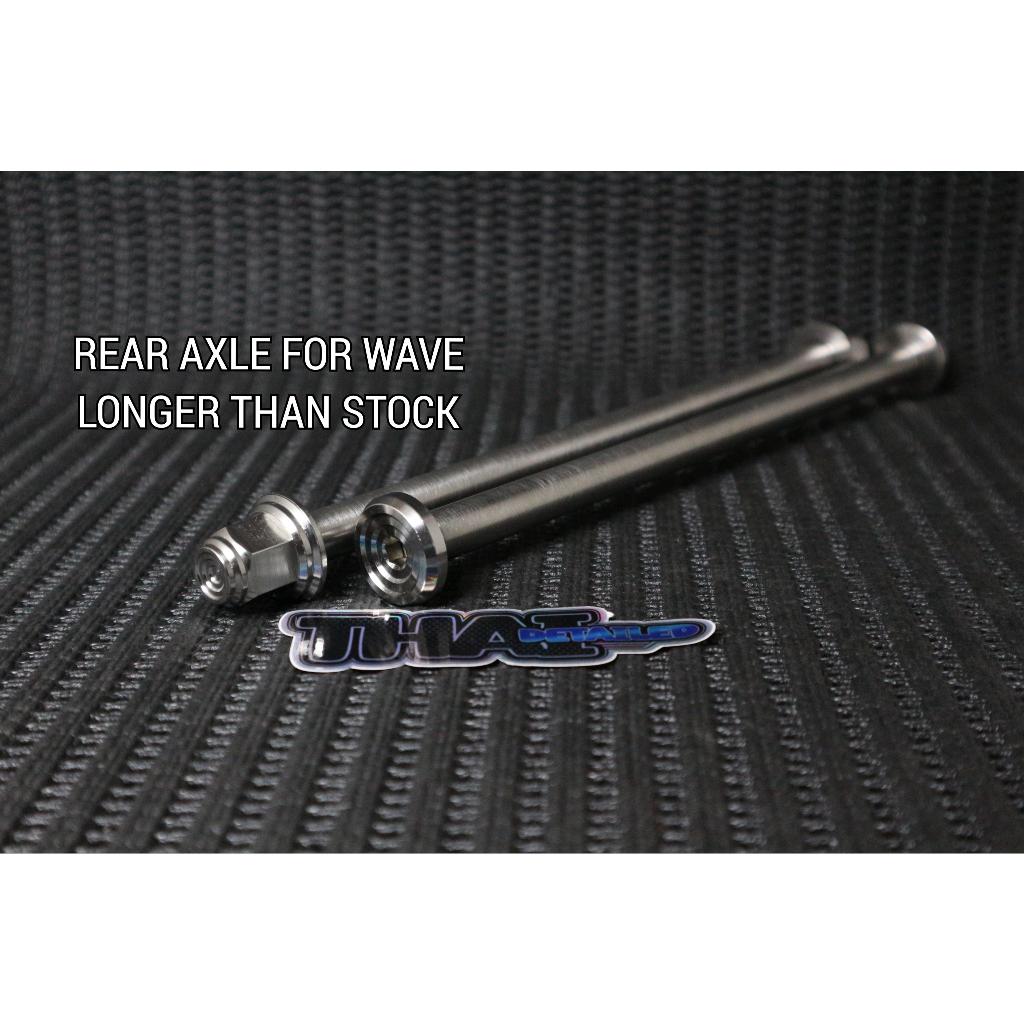 Rear Axle for Wave for alloy swing arm ( Longer than stock ) | Shopee ...