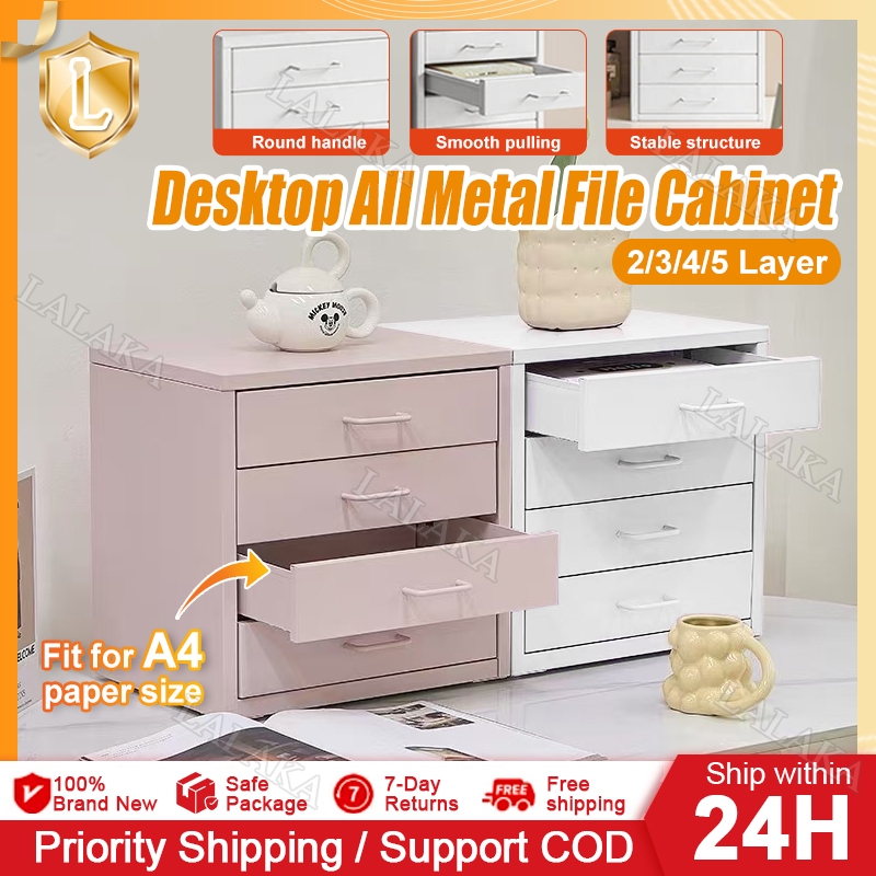 Desktop File Cabinet 2/3/4/5 Layer All Metal Home Office Storage ...