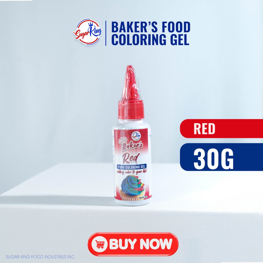 Sugar King Baker's RED Food Coloring Gel 30g | Shopee Philippines