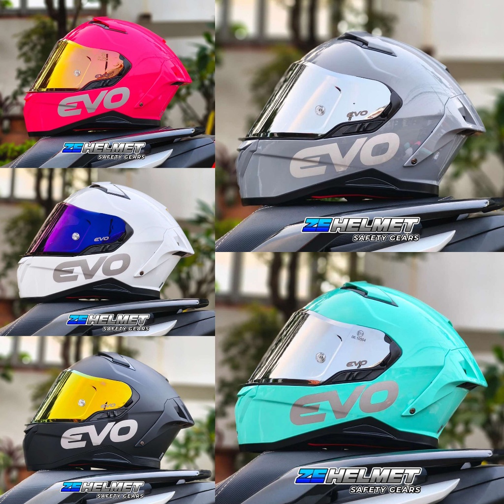 EVO XT-300 PLAIN (All Colors) FULL FACE - DUAL VISOR (with FREE Clear ...