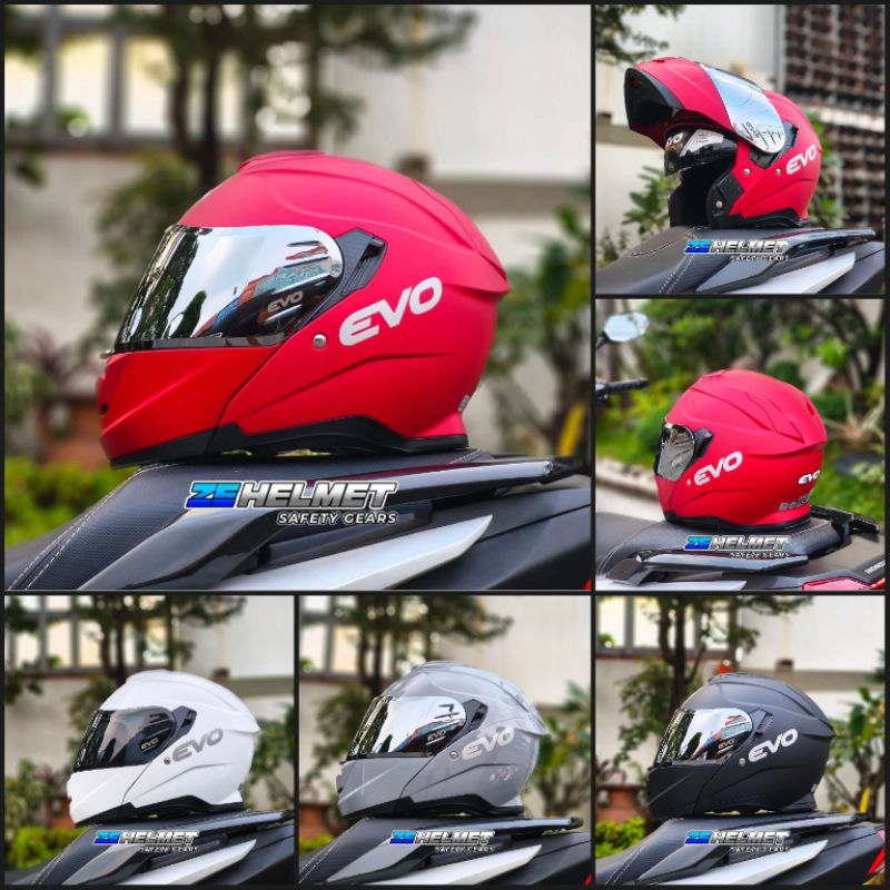 EVO VXR-5000 Plain - Modular Dual visor Helmet (Extra Clear Visor ...