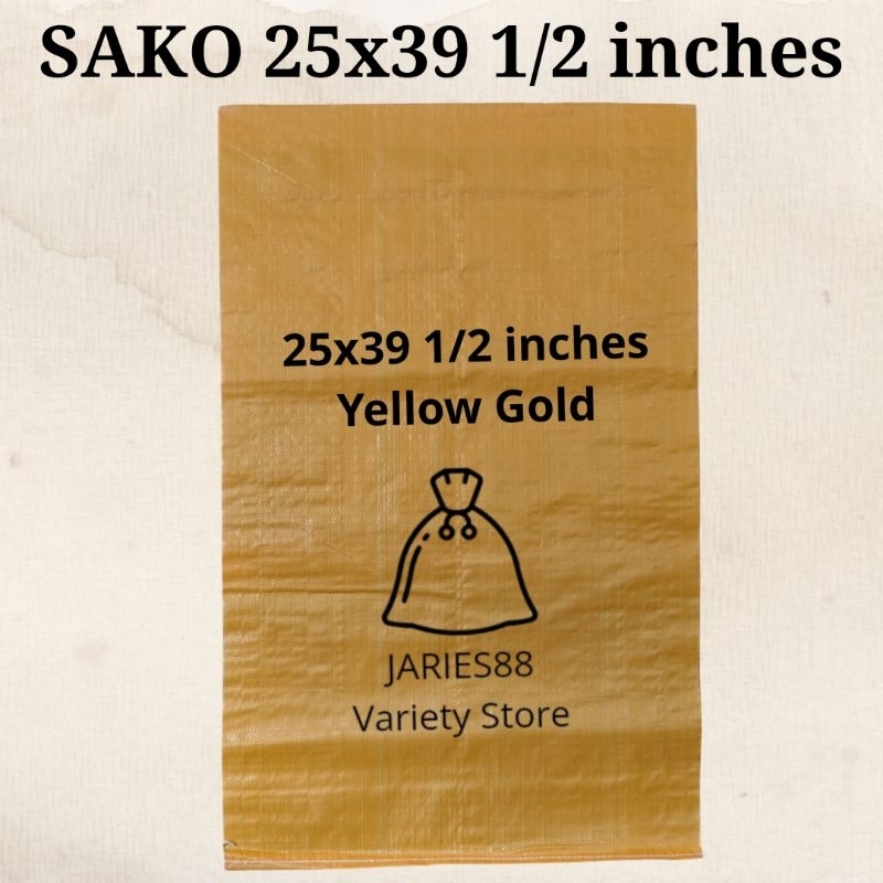 BRAND NEW!!! Sack/Sako Bag 25x39 1/2 Inches Yellow Gold (55 kilos ...