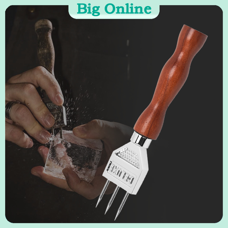 Three Pronged Ice Pick Manual Ice Crusher Stainless Steel Ice Chipper ...