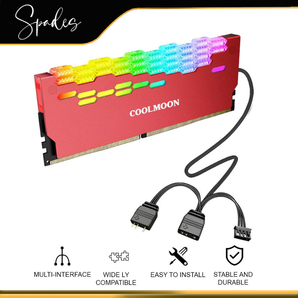 Gigaware COOLMOON RA-2 ARGB RAM Cooler 5V ARGB Memory | Shopee Philippines