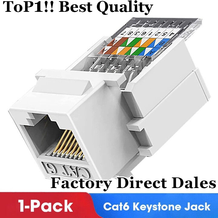 Cat6 RJ45 Tool-Less No Punch Down Tool Required Keystone Ethernet ...