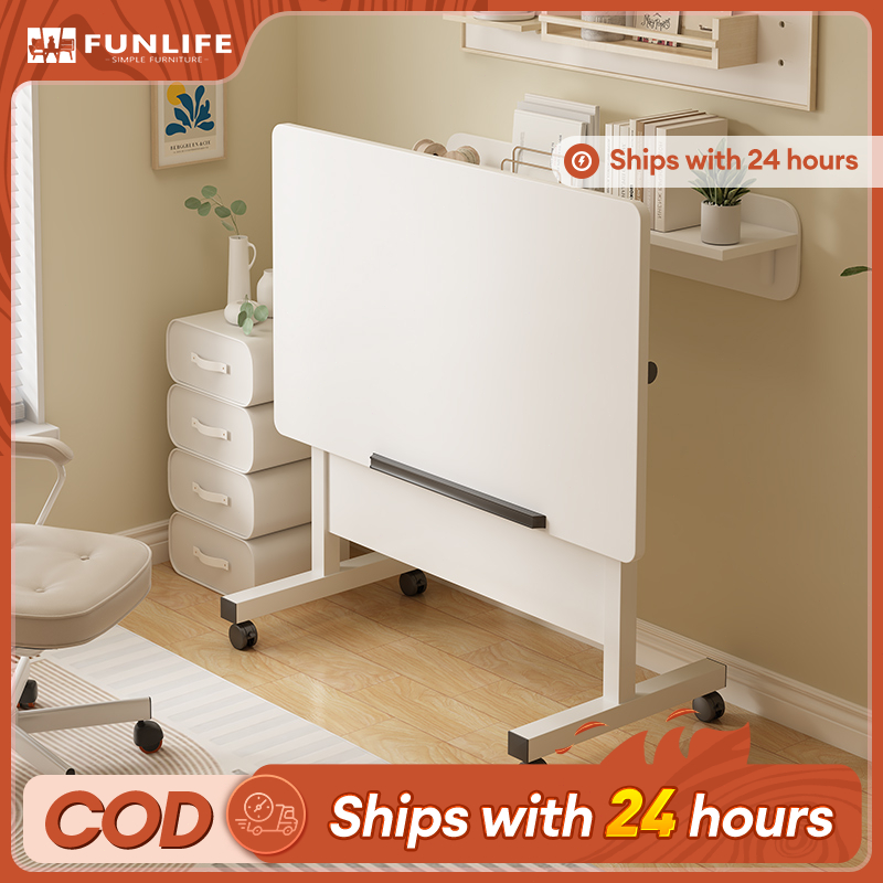 60/80cm Foldable Table Study Table Portable Office Table White Table ...