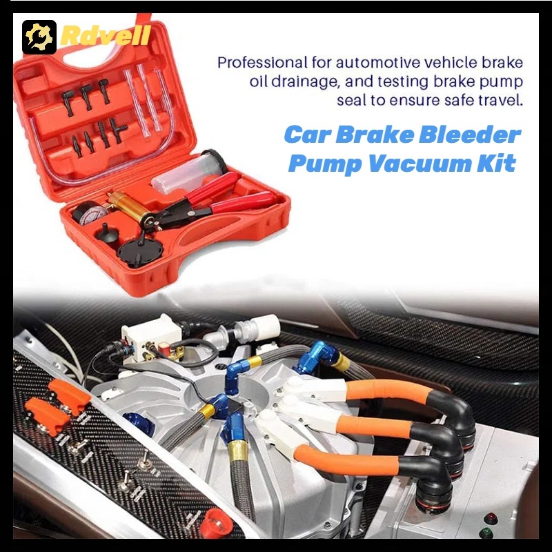 Car Brake Bleeder Pump Vacuum Kit Hand Held Compression Tester Vacuum ...