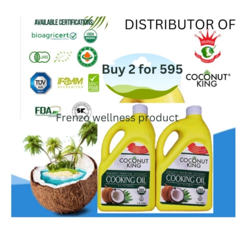 PREMIUM ORGANIC COOKING OIL (COCONUT KING) 1600MLX2 | Shopee Philippines
