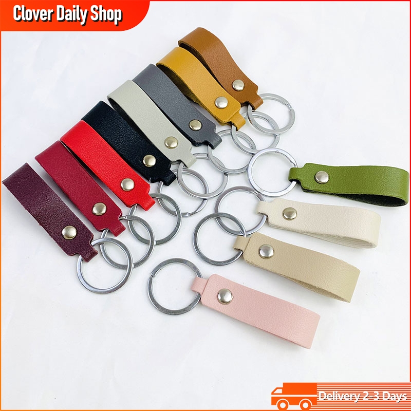 PU Leather Keychain Universal Key Fob Keyholder Colorful Leather ...