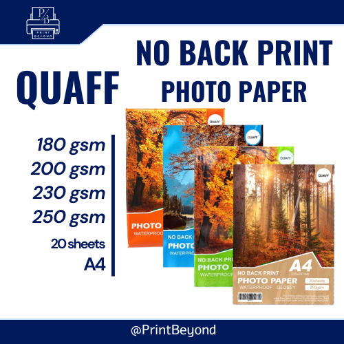QUAFF No Back Print Glossy Photo Paper A4 Inkjet Photo Paper 180gsm ...