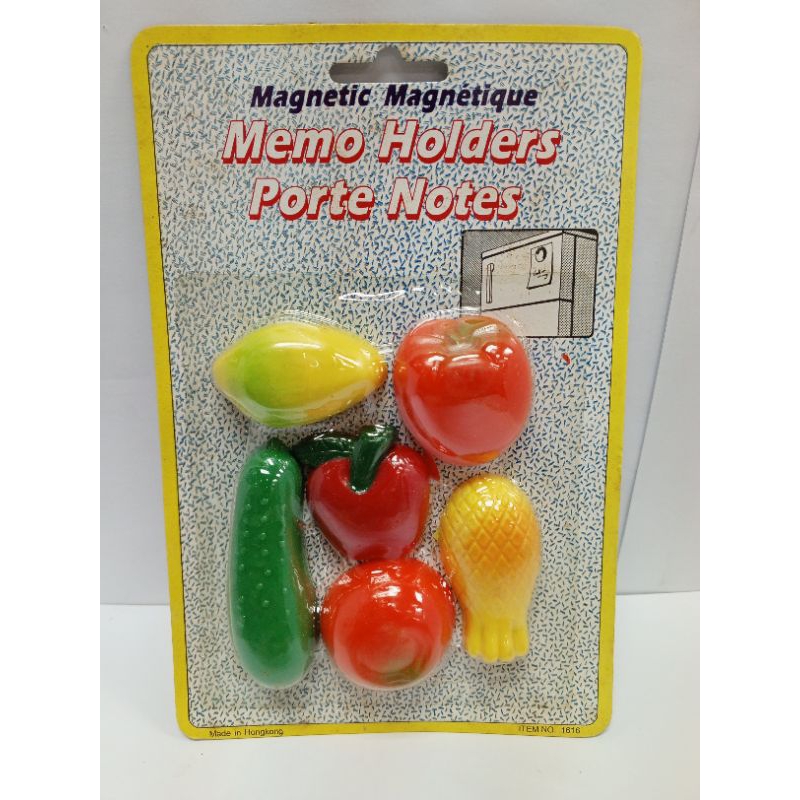 Assorted plastic ref magnet Fruits and vegetable 6pcs in BC | Shopee ...