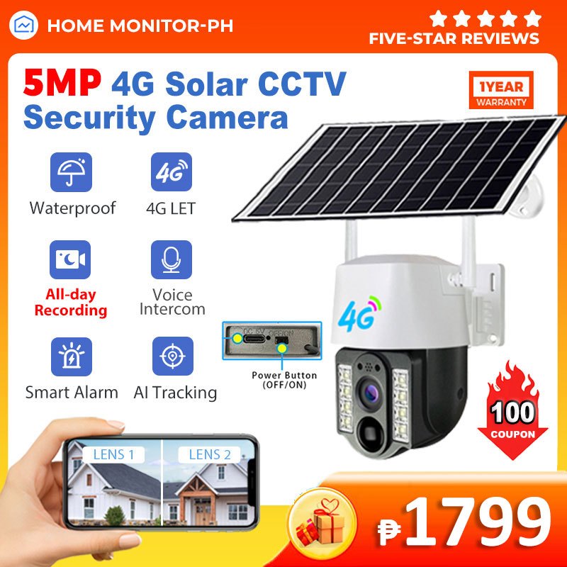 V380 Pro Solar CCTV Camera Outdoor 24h All-day Recording 5MP 4G No WiFi ...