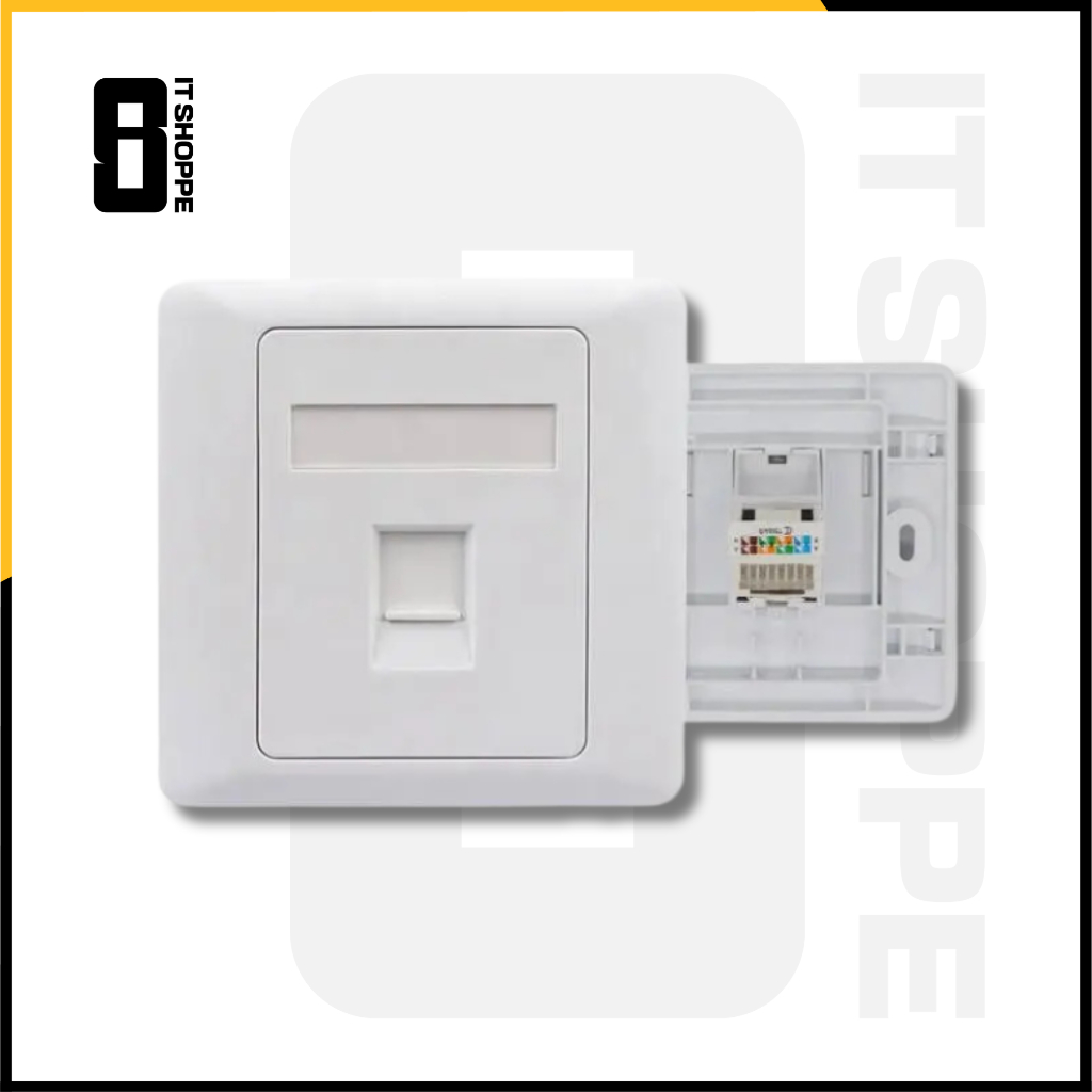 Single Port Face plate for CAT6 Internet with tab / CAT6 IO Module ...