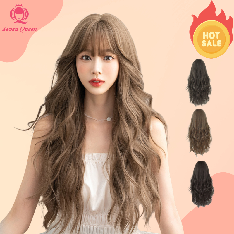 "Seven Queen"Wig 68cm long hair wavy curly full headgear fluffy curly ...